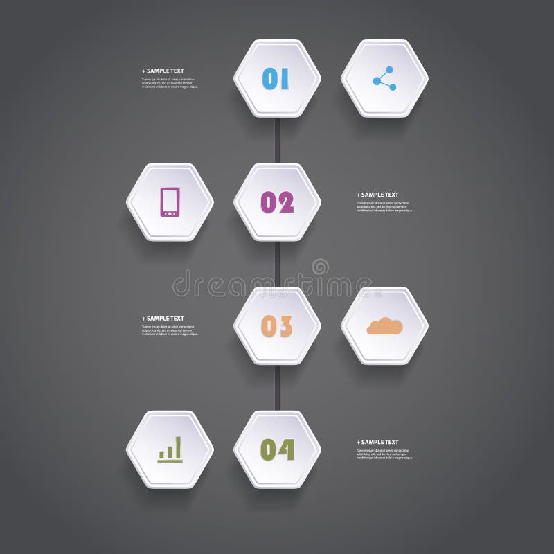 Infographic Concept with Hexagons - Flow Chart Design - Timeline Stock ...