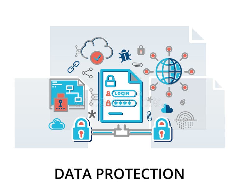 Internet Security Document Computer Protection Stock Illustrations ...