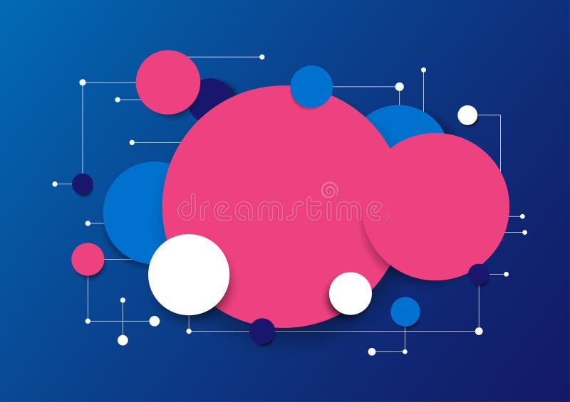 Infographic Connected Flat Design. Circle Frame Diagram Template Tech ...