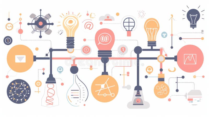 Infographic of Creative Connections Stock Illustration - Illustration ...