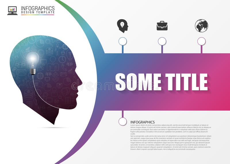 Infographic. Creative Head. Colorful Circle with Icons Stock Vector ...