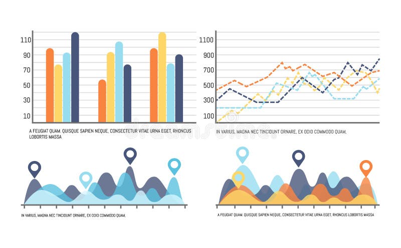 Infographic with Curves, Increasing Data Results Stock Vector ...