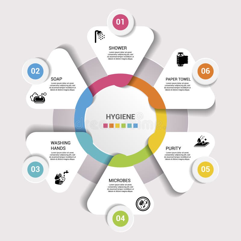 Infographic Customer Service Template. Icons in Different Colors ...
