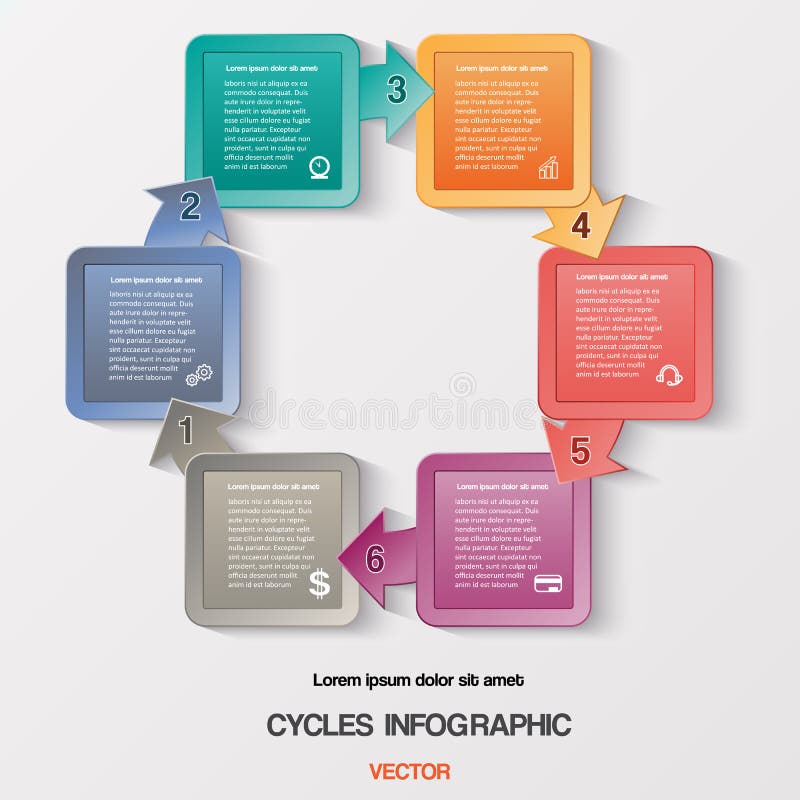 Infographic Cyclic Business Process or Workflow Stock Vector ...