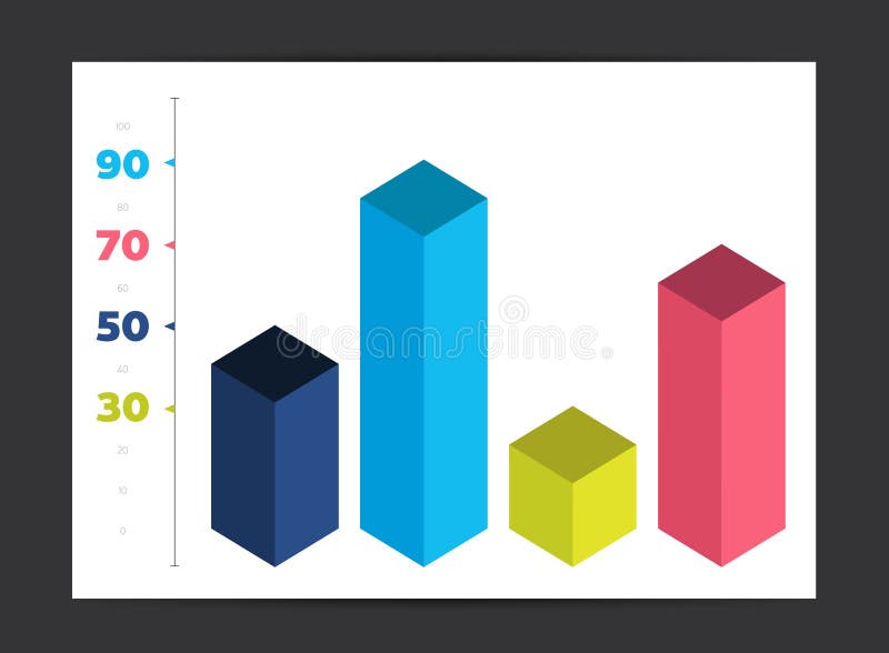 3D Cube Chart, Graph. Simply Color Editable. Stock Vector ...
