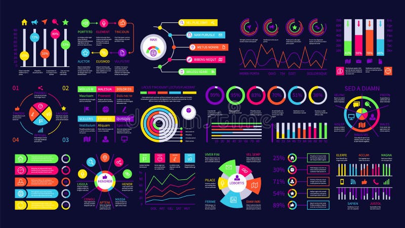 Infographic Dashboard Template. Modern Statistics Graph Finance Chart ...
