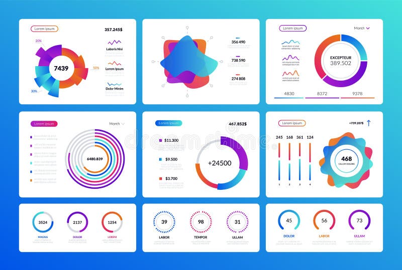 Infographic Dashboard Interface. Admin Panel with Graphs, Chart ...