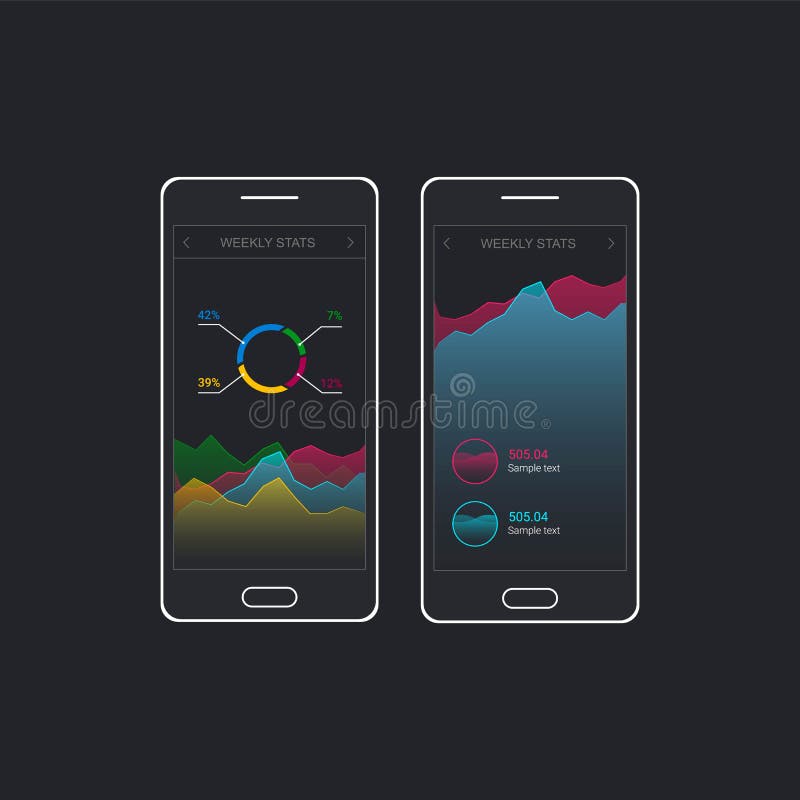 Infographic Dashboard Template with Flat Design Graphs and Charts ...