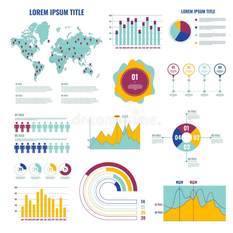 Infographic Dashboard UI Design Elements Set. Vector Stock Vector ...