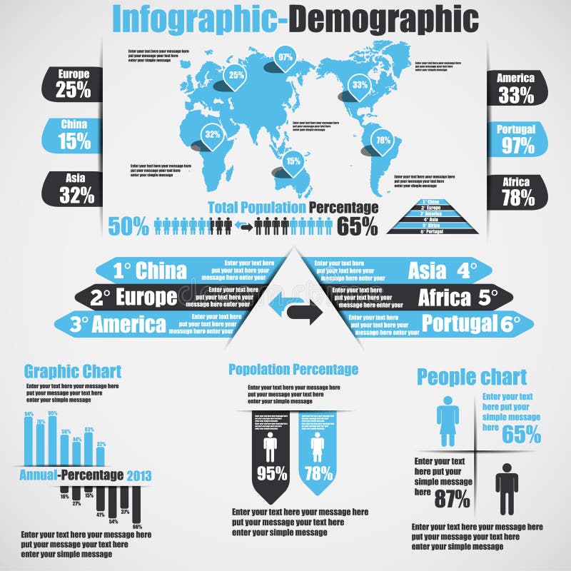 Infographic Demographic Elements Chart and Graphic Stock Vector ...