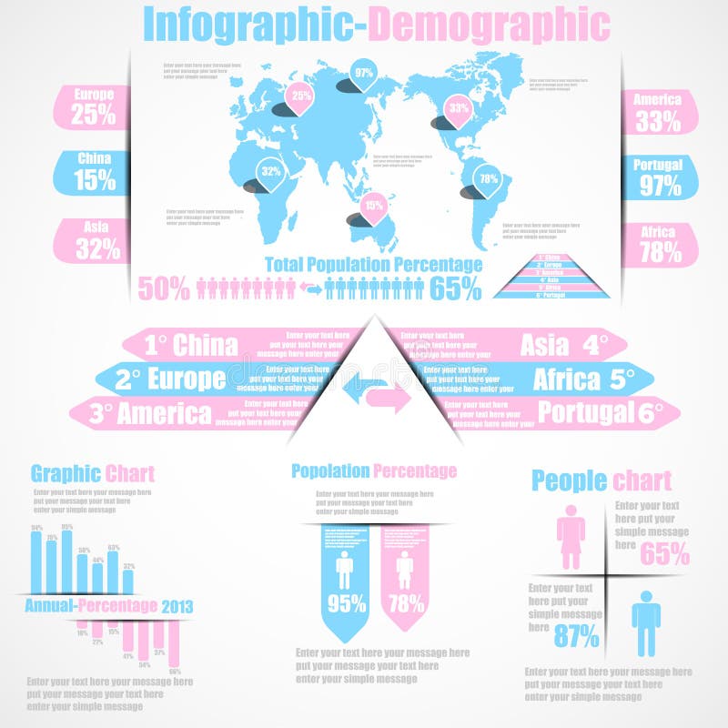 Infographic Demographic Elements Chart and Graphic Stock Vector ...
