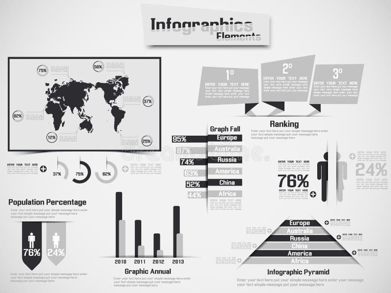 Infographic Demographic Elements Chart and Graphic for Web Stock Vector ...