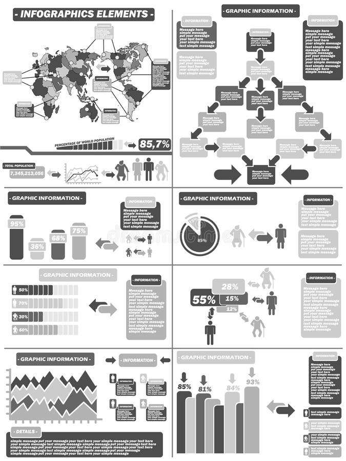 Infographic Demographic Elements Chart and Graphic for Web Stock Vector ...