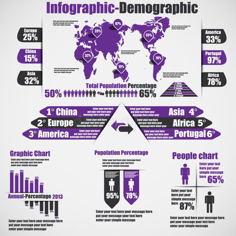 Infographic Demographic Elements Chart and Graphic Stock Vector ...