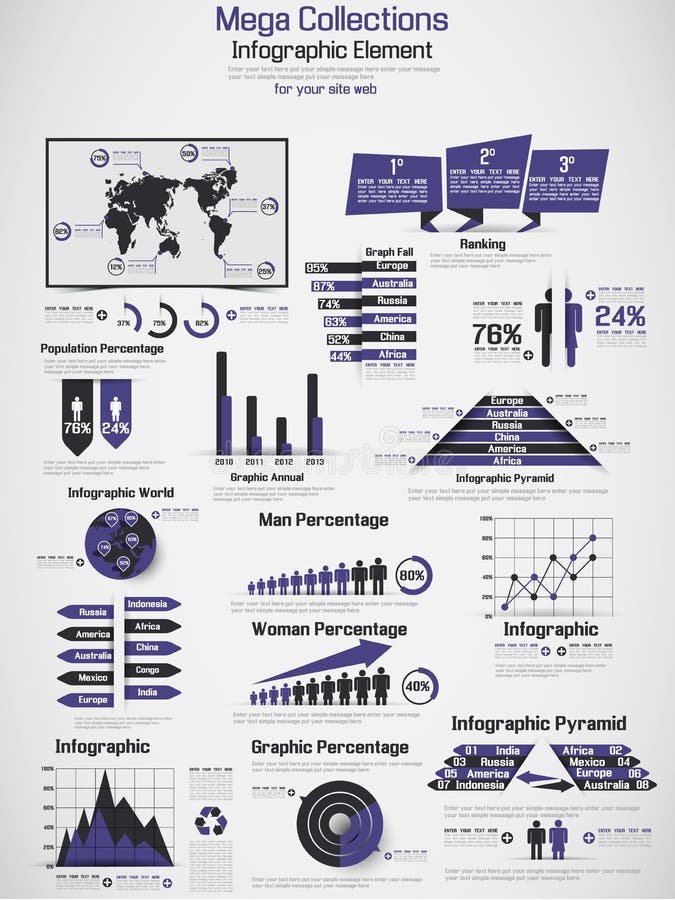 Infographic Demographic Elements Chart and Graphic Stock Vector ...