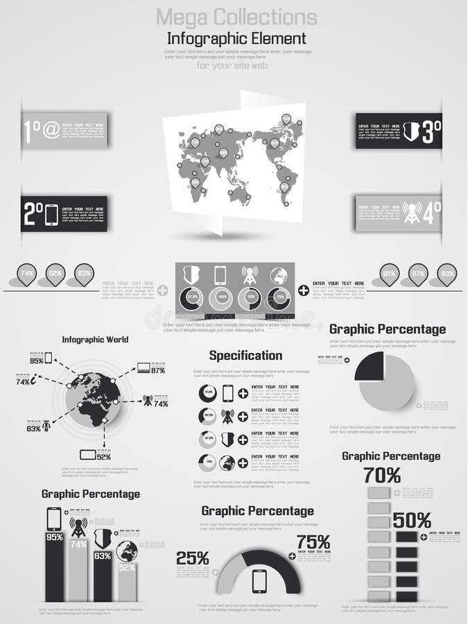 Infographic Demographic Elements Chart and Graphic Stock Vector ...