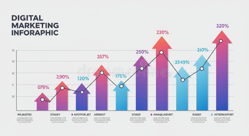 Infographic Depicting a Digital Marketing Data Comparison Using a Bar ...