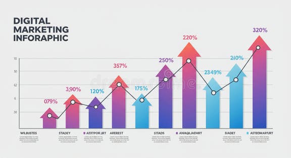 Infographic Depicting a Digital Marketing Data Comparison Using a Bar ...