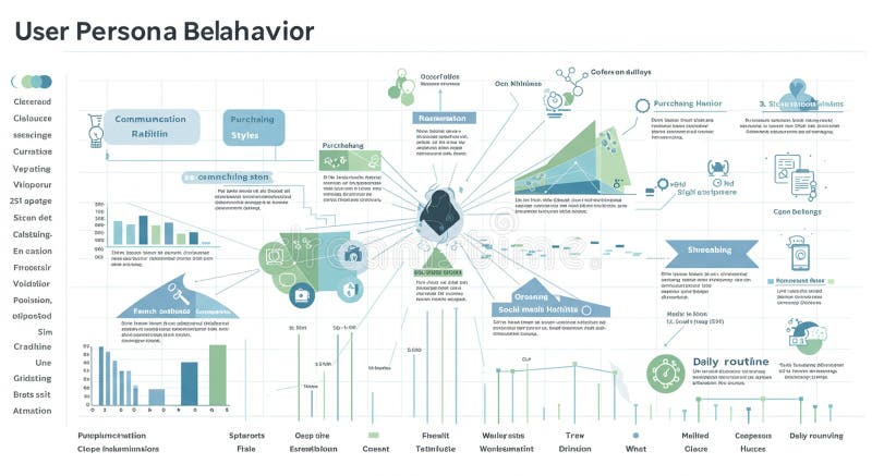 Infographic Depicting User Persona Behavior with Various Interconnected ...