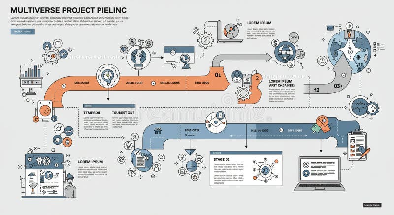 Infographic Depicting a Workflow Diagram with Two Main Colored Paths ...