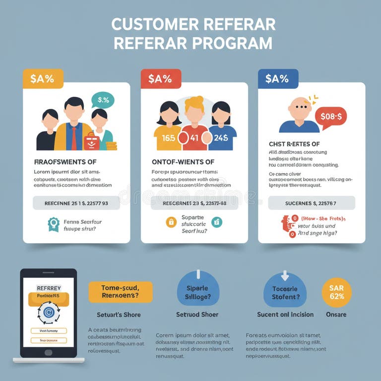 Infographic Depicts a Customer Referral Program with Three Main ...