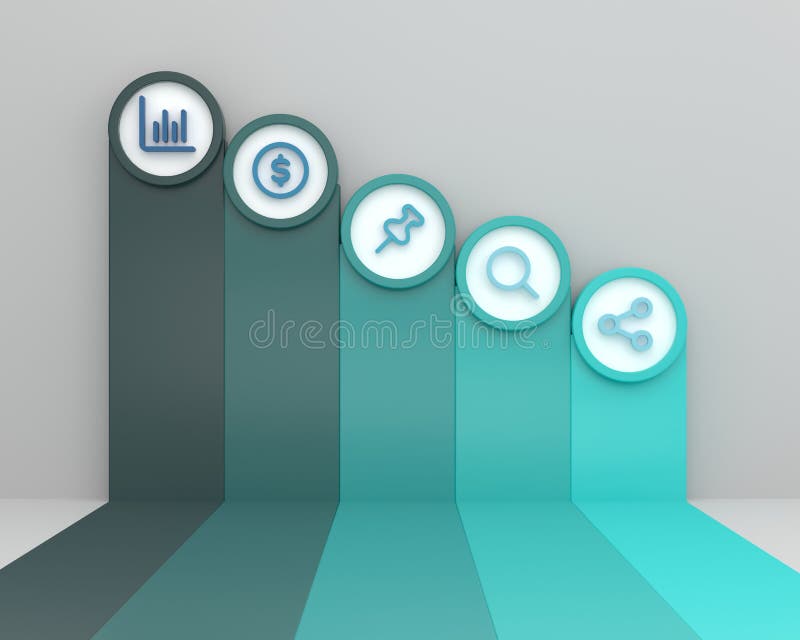 Infographic Design, Bar Chart Rising on the Wall, Presentation Template ...