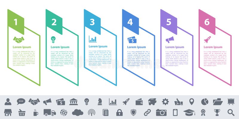 Infographic Design Business Concept with 6 Steps Stock Vector ...