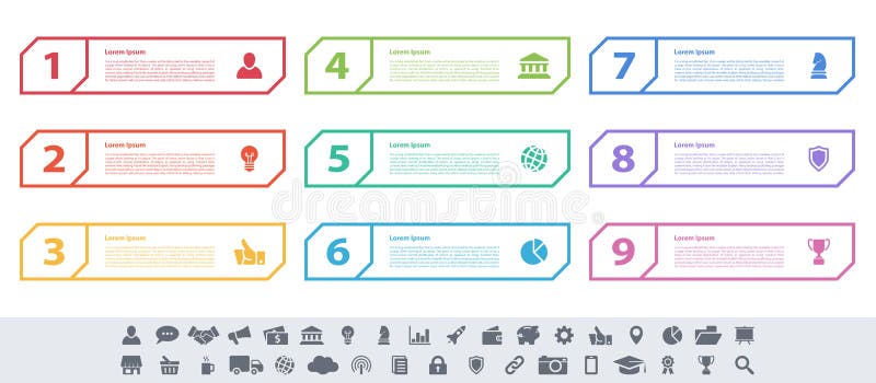 Infographic Design Business Concept with 9 Steps Stock Vector ...