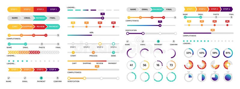 Infographic Design. Circle and Line Charts. Sequence Steps. Loading ...