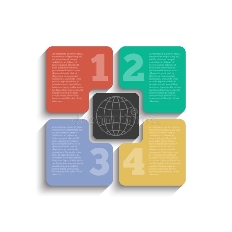 Infographic Square Design 5 Colorful Element, Concept Template Stock ...