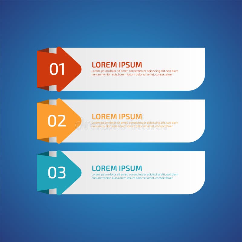Infographic Design Elements with 3 Different Color, Red, Yellow, Blue ...