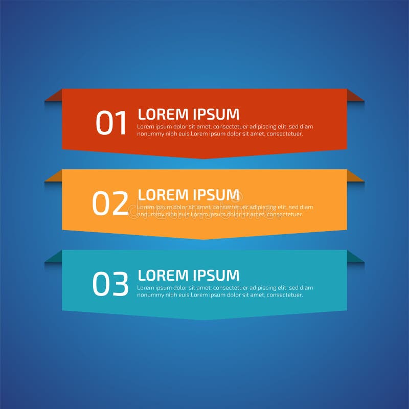 Infographic Design Elements with 3 Different Color, Red, Yellow, Blue ...