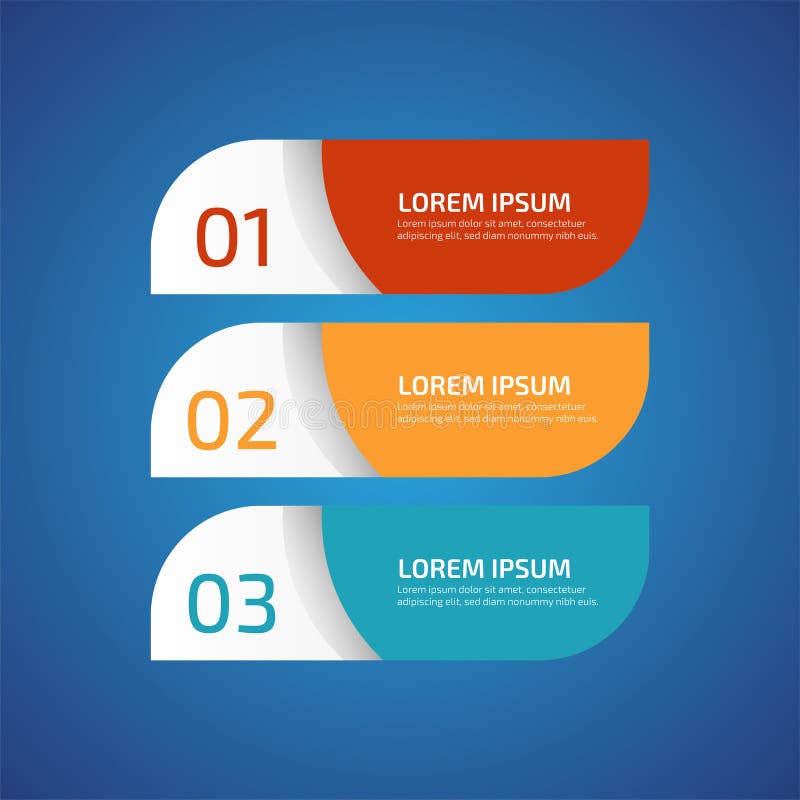 Infographic Design Elements with 3 Different Color, Red, Yellow, Blue ...