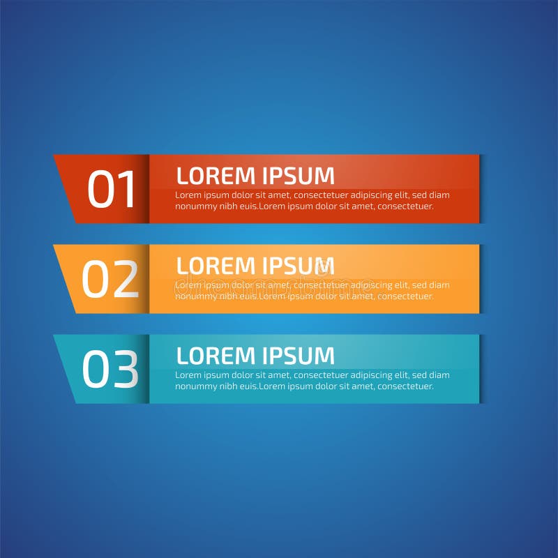 Infographic Design Elements with 3 Different Color, Red, Yellow, Blue ...