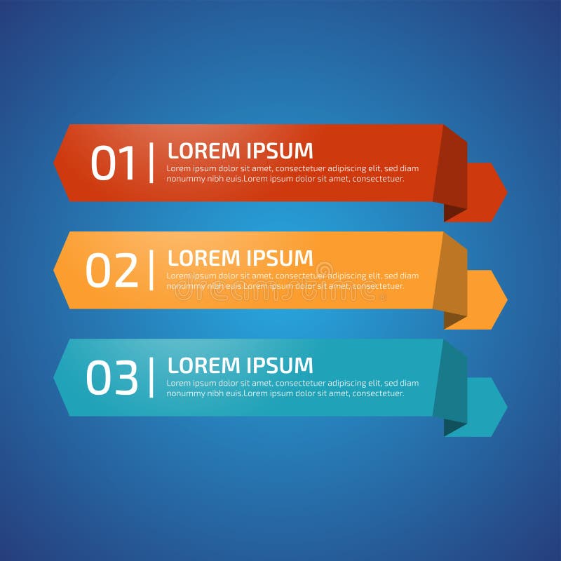 Infographic Design Elements with 3 Different Color, Red, Yellow, Blue ...