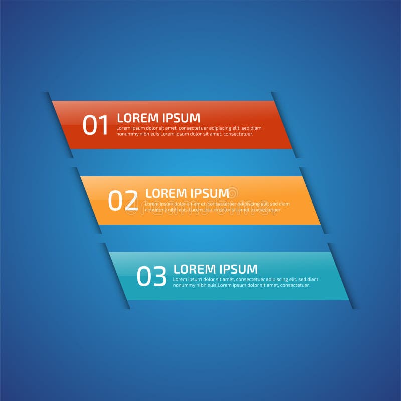 Infographic Design Elements with 3 Different Color, Red, Yellow, Blue ...