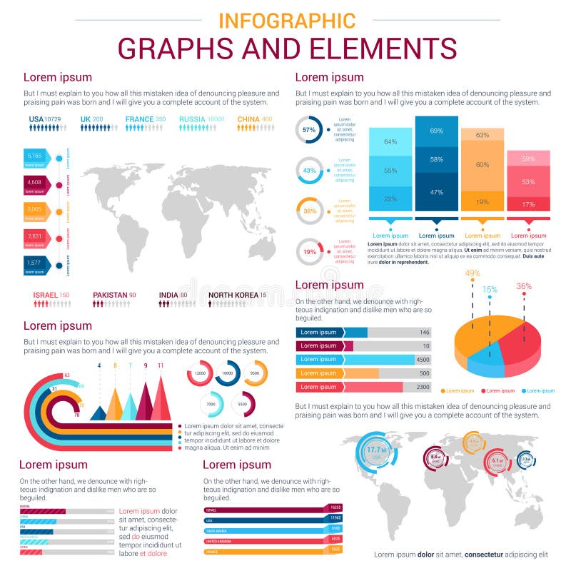 Infographic Design Elements with Graph and Chart Stock Vector ...
