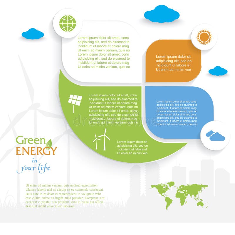 Infographic Design, Green Energy Concept. Stock Vector - Illustration ...