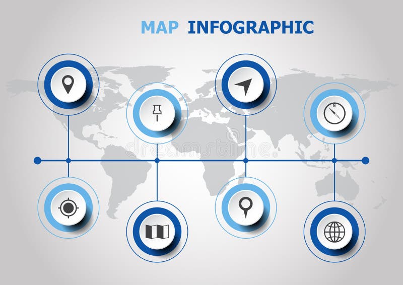 Infographic Design with Map Icons Stock Vector - Illustration of data ...