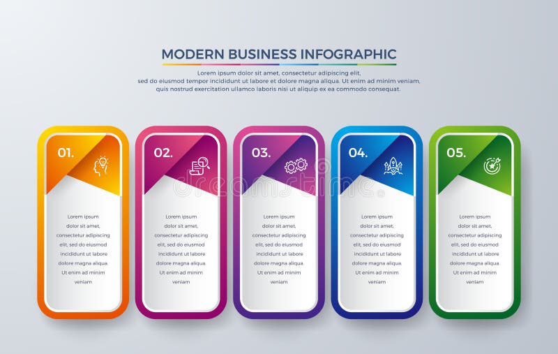 Infographic Design with 5 Process Choices or Steps. Creative ...