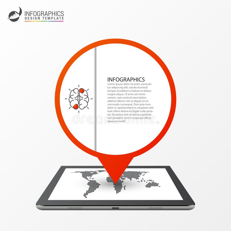 Infographic Design. Report Template with Location Pointer Stock Vector ...