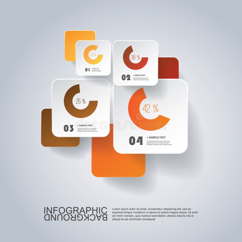 Infographic Design - Round Square Design with Diagrams Stock Vector ...