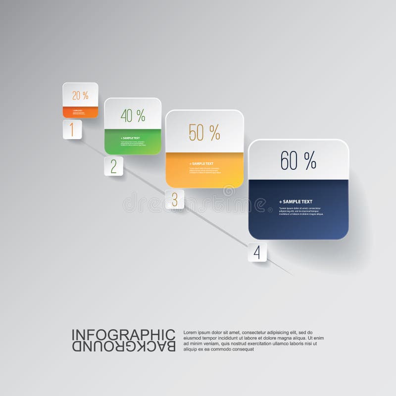 Infographic Design - Round Squares, Diagram Template Stock Vector ...