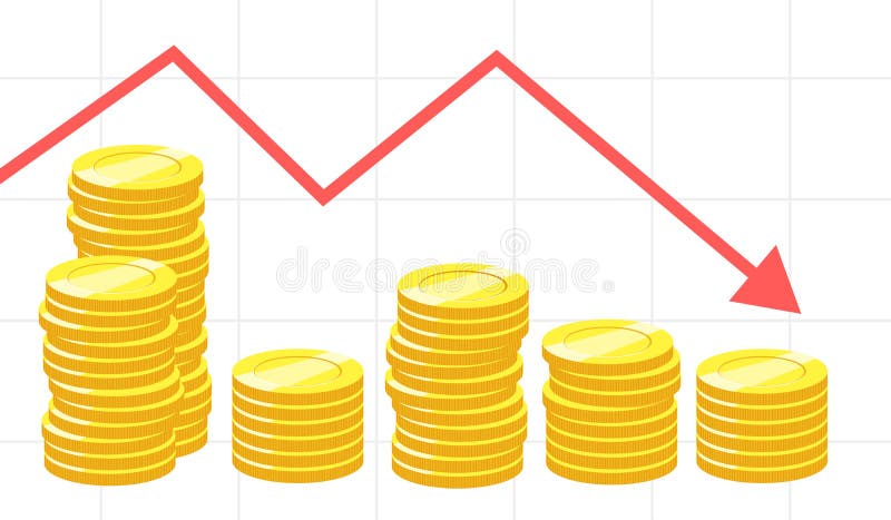 Stack of money with chart stock vector. Illustration of success - 130164558