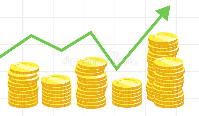 Stack of money with chart stock vector. Illustration of stack - 130164566
