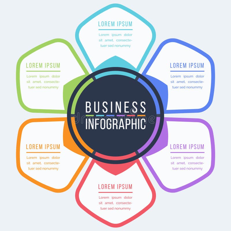 Infographic Design 6 Steps, Objects, Elements or Options Business Info ...
