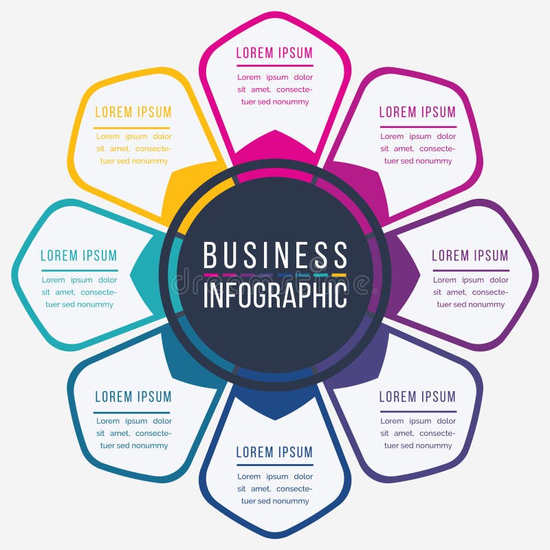 Infographic Design 8 Steps, Objects, Elements or Options Business ...
