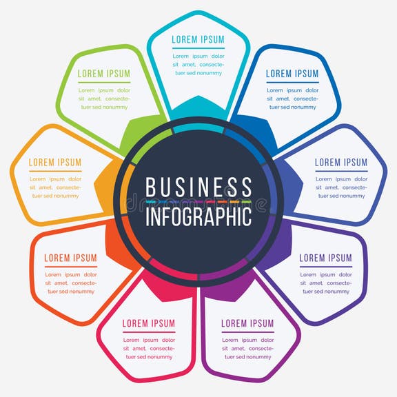 Infographic Design 9 Steps, Objects, Elements or Options Business ...