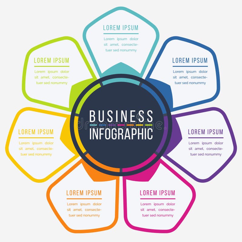 Infographic Design 7 Steps, Objects, Elements or Options Business ...