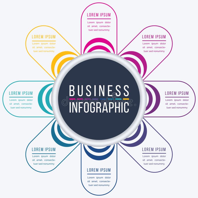 Infographic Design 8 Steps, Objects, Elements or Options Business ...